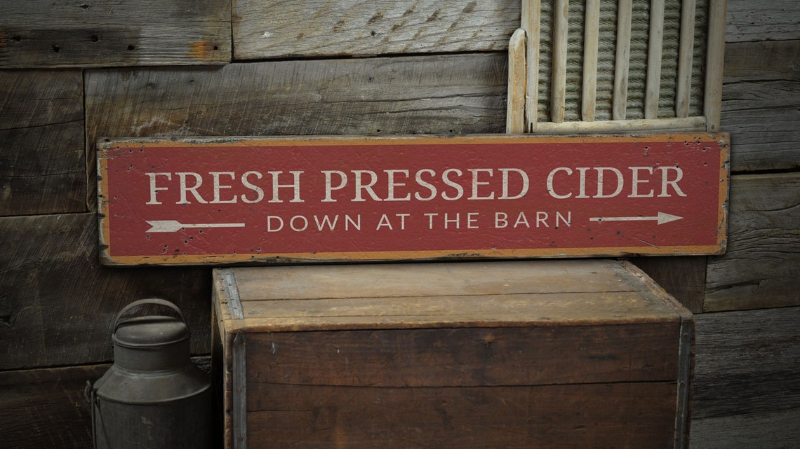 Fresh Pressed Cider Sign, Fresh Cider Decor, Gift for Cider Lover ...