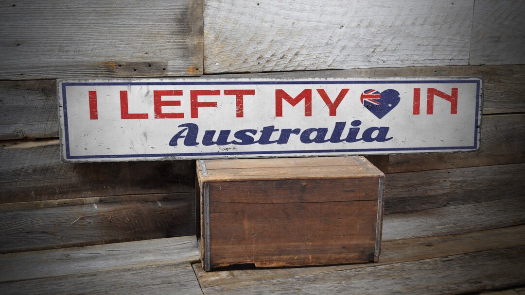 I Left My Heart Sign, Australia Flag Sign, Australia Wall Decor ...
