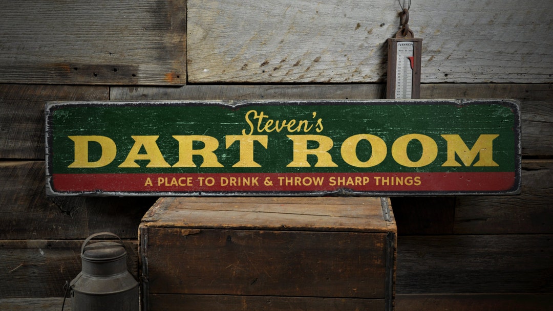Dart Room Sign, Custom Dart Sign, Dart Wall Decor, Dart Room Gift, Game ...