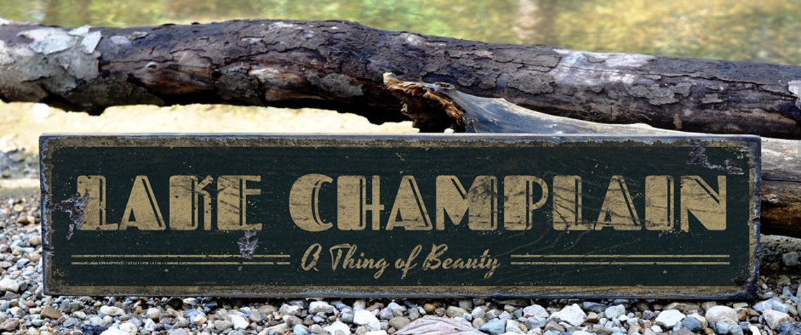Custom Lake House Champlain Sign - Rustic Hand Made Vintage Wooden - Etsy