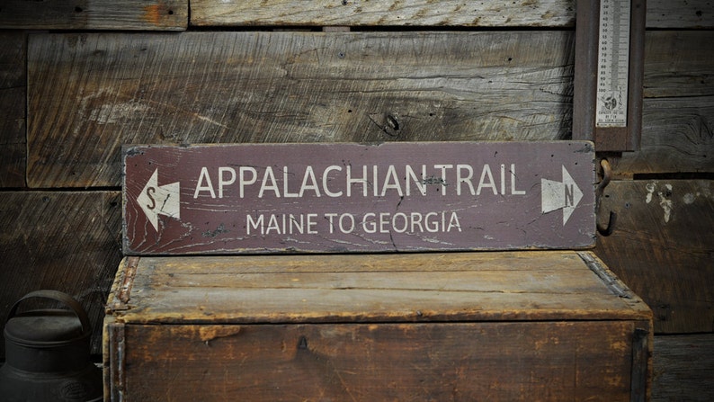 Distressed Appalachian Trail Sign, Rustic Wooden Mountain Decor - Etsy