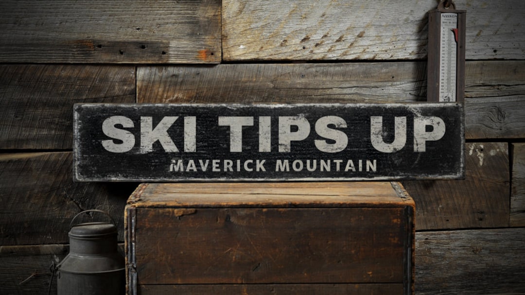 Ski Tips up Wood Sign, Ski Lover Gift, Custom Skiing Sign, Ski Lodge ...