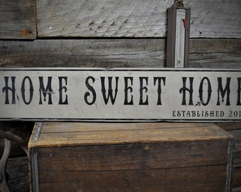 Custom Garage Mahal Est Date Sign Rustic Hand Made