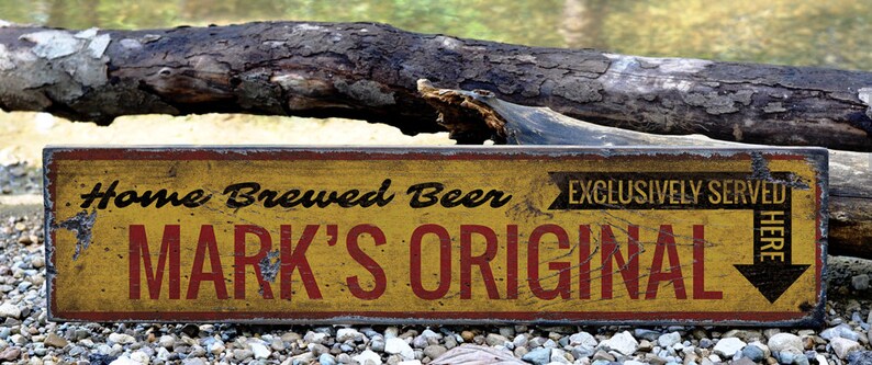 Custom Original Brewed Beer Served Here Sign Rustic Hand | Etsy