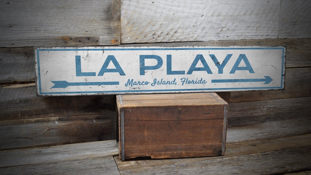 La Playa Sign, Beach Direction Sign, Beach Cottage Decor, Custom Beach ...