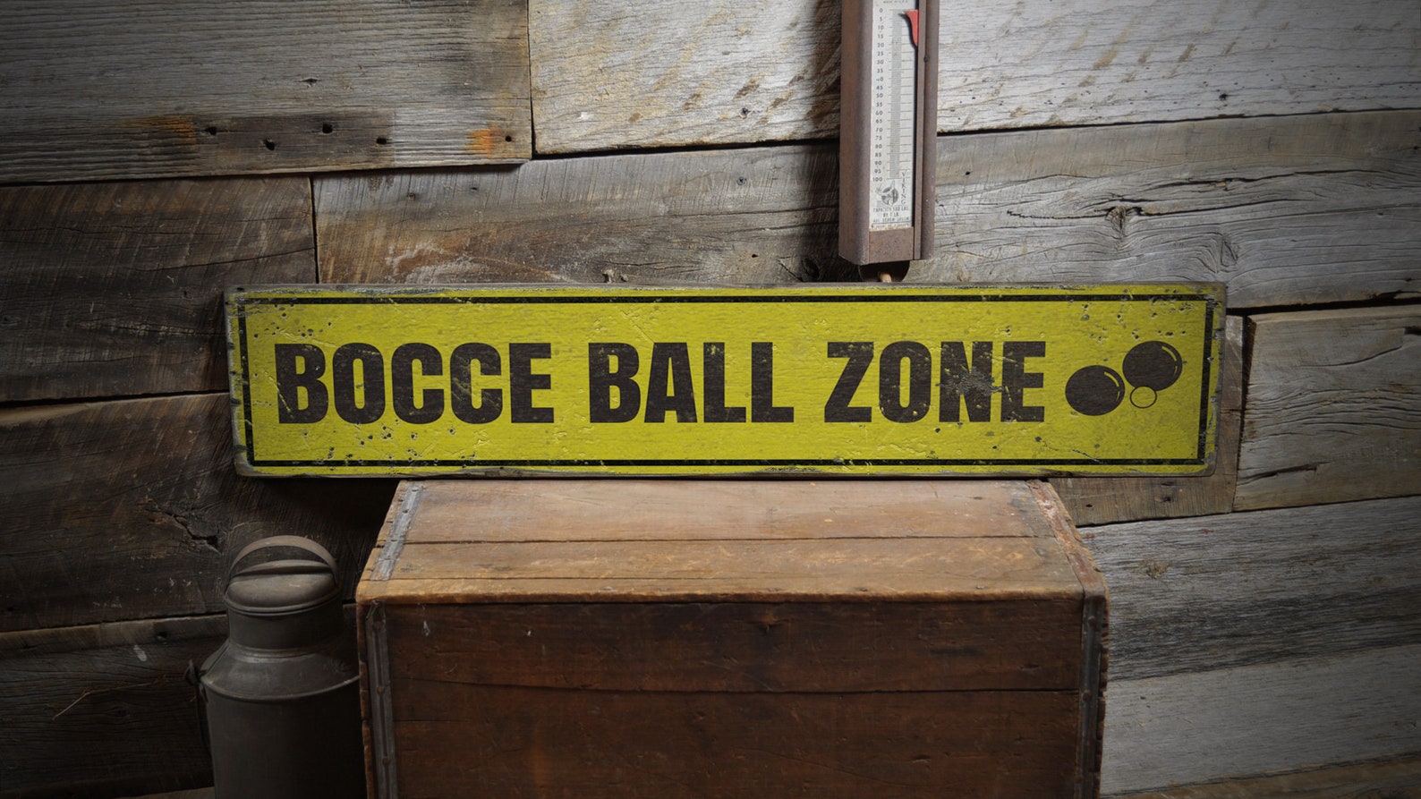Bocce Ball Zone Sign, Bocce Ball Sign, Wood Bocce Ball Sign , Game Room ...