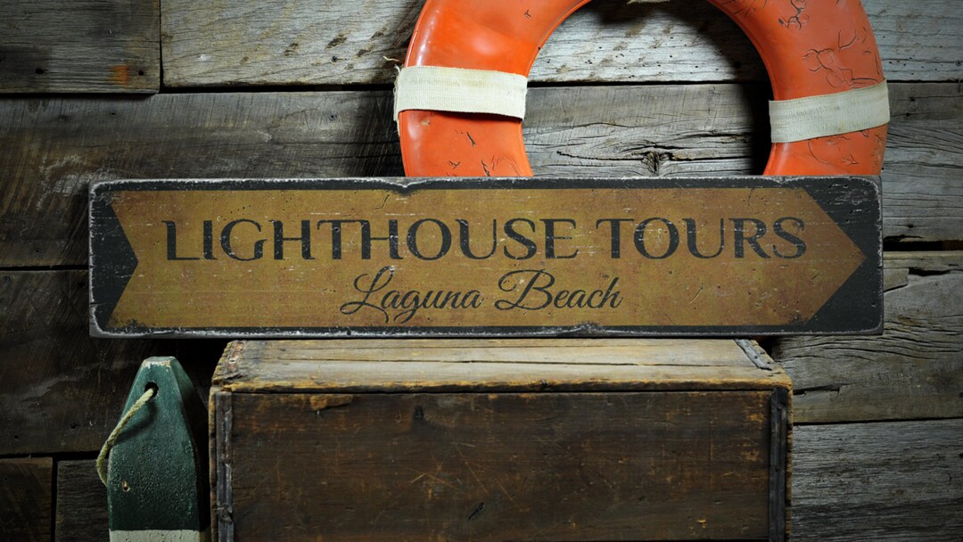 Lighthouse Tours Wood Sign, Personalized Beach Location Name Lighthouse ...