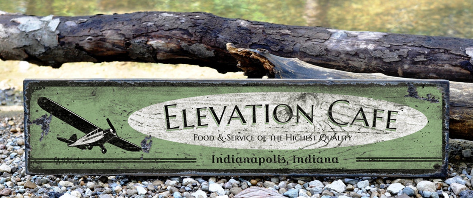 Custom Pilot Aviator Aviation Elevation Cafe Sign Rustic | Etsy