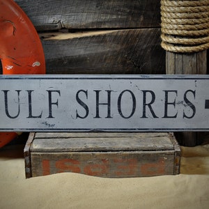 Custom Gulf Shores Arrow Sign - Rustic Hand Made Vintage Wooden Sign ...