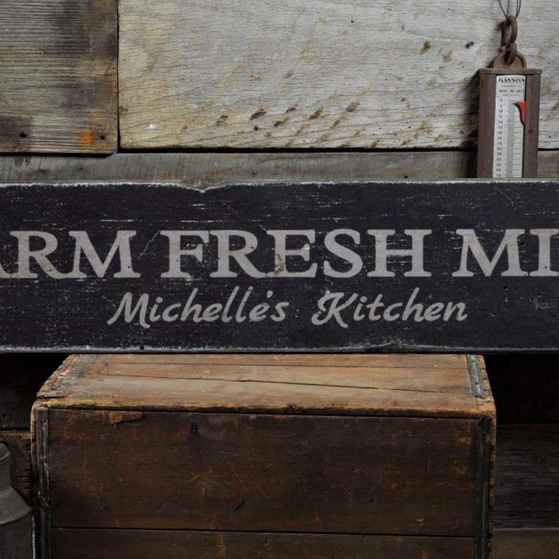 Fresh Milk Wood Signs - Etsy