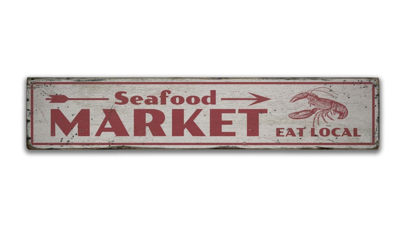 Seafood Sign, Seafood Market, Seafood Eater Lover, Seafood, Wooden Sign ...