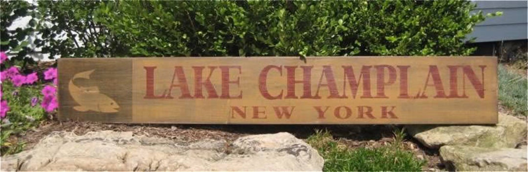 Custom Lake, State - Fish Graphic Wood Sign - Rustic Hand Made Vintage ...