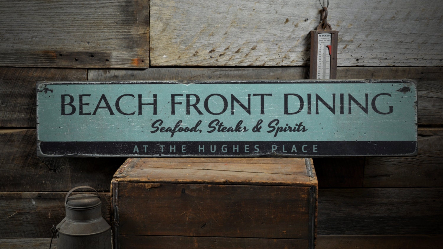 Beach Front Dining Wood Sign Custom Family Name Beach House | Etsy