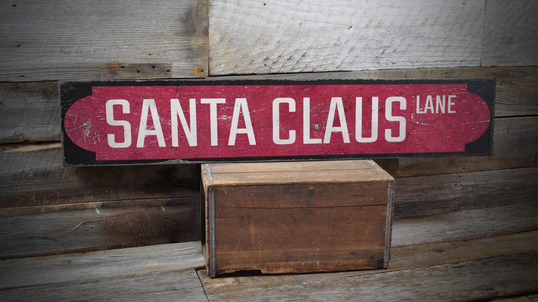 Santa Clause Lane Sign, Holiday Santa Decor, Santa Home Decor ...