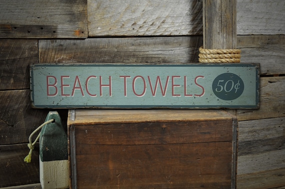 Beach Towels Sign Wood Beach Gift Wooden Beach Lover Sign - Etsy