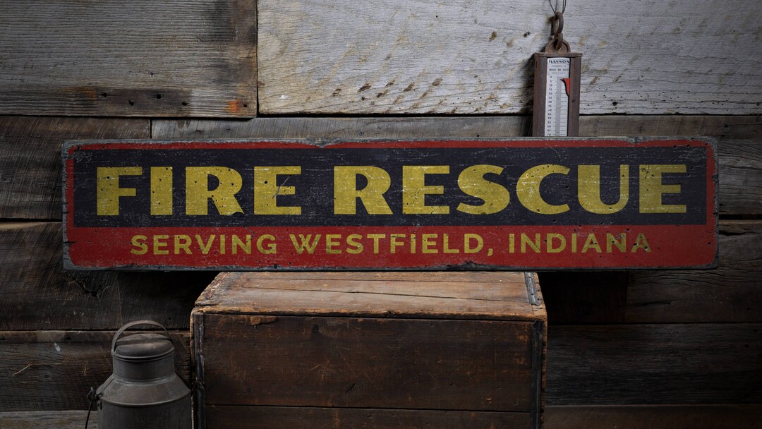 Fire Rescue Sign, Fire Rescue Decor, Custom Fireman Sign, Rustic ...