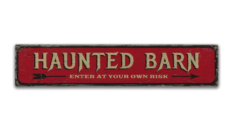 Haunted Barn Sign Haunted Barn Decorations October Lover - Etsy