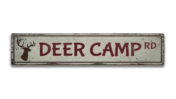 Hunter Gift Cabin Décor Hunt Camp Sign Survival Camp Gifts Deer Camping ...