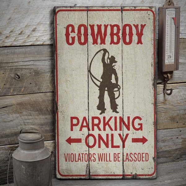 Cowboy Parking Sign - Etsy