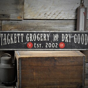 Custom Grocery & Dry Goods Sign - Rustic Hand Made Vintage Wooden - Etsy