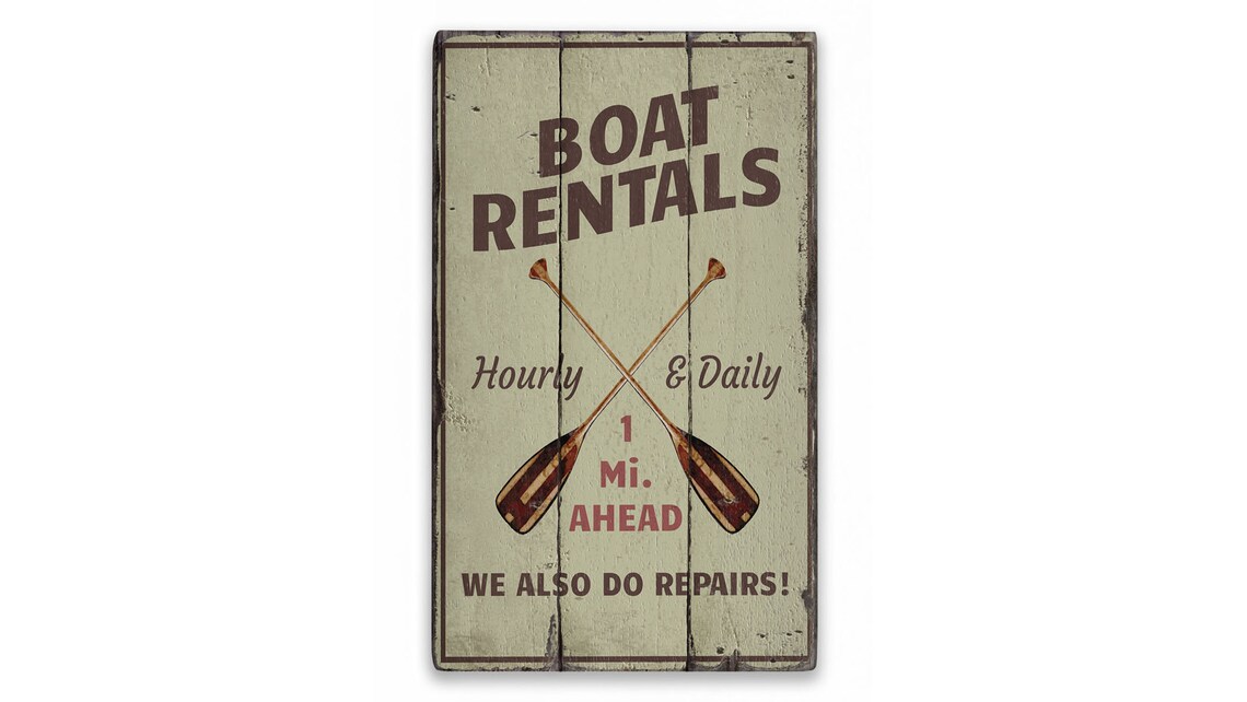 Boat Rentals Sign Lake Boat Sign Rentals for Boat Antique | Etsy