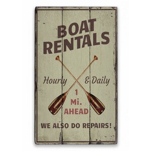 Boat Rentals Sign, Lake Boat Sign, Rentals for Boat, Antique Lake Decor ...