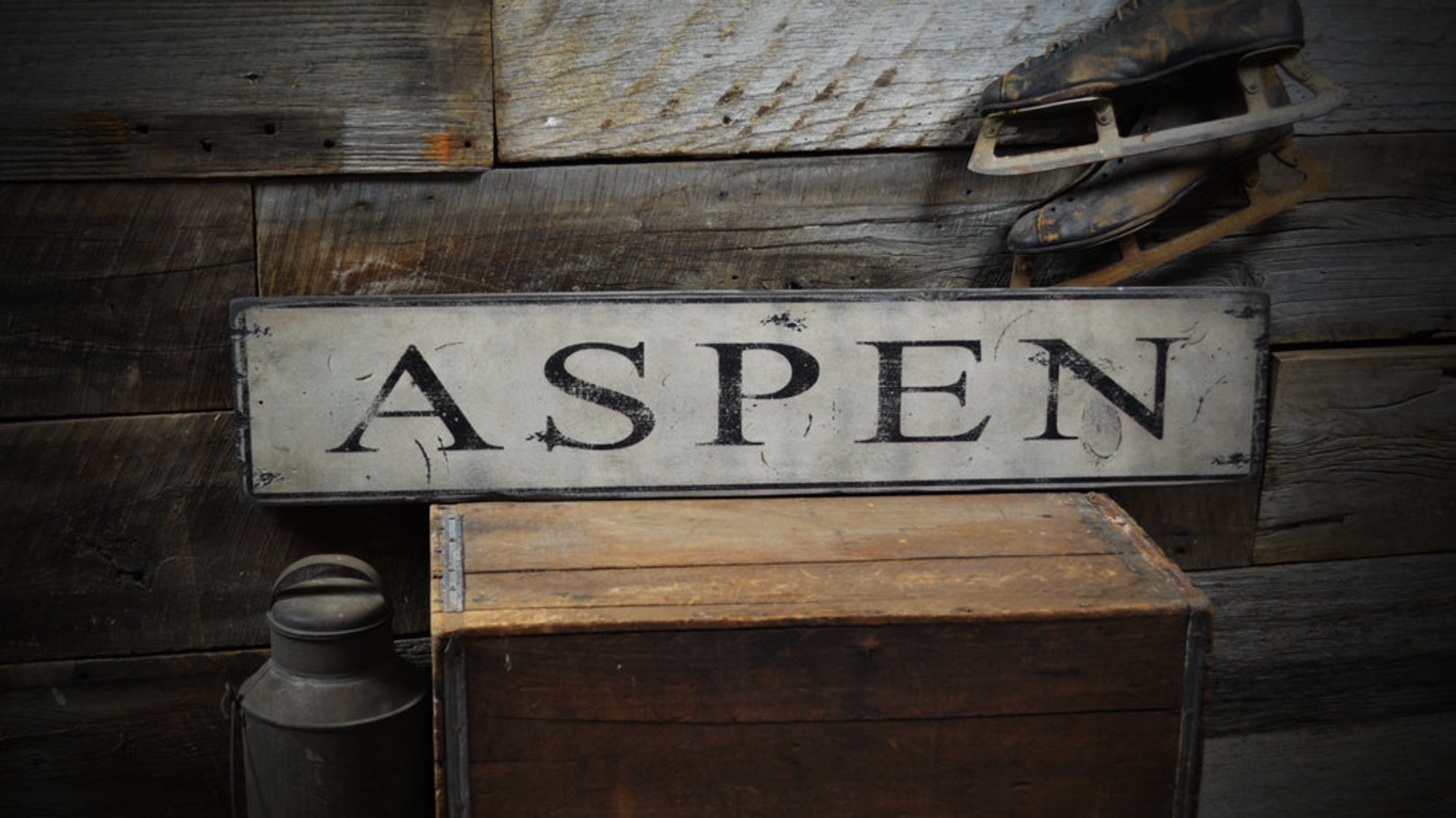 Aspen Ski Destination Wood Sign Rustic Hand Made Vintage - Etsy