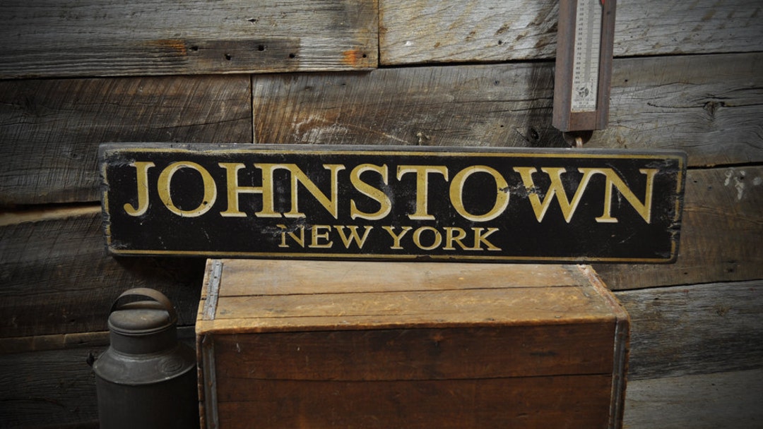 Personalized City and State Wood Sign- Rustic Hand Made Vintage Wooden ...