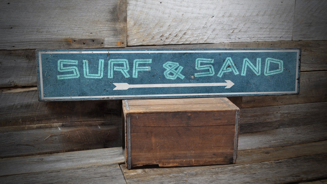 Surf and Sand Sign, Beach House Sign, Coastal Home Decor, Beach Cottage ...