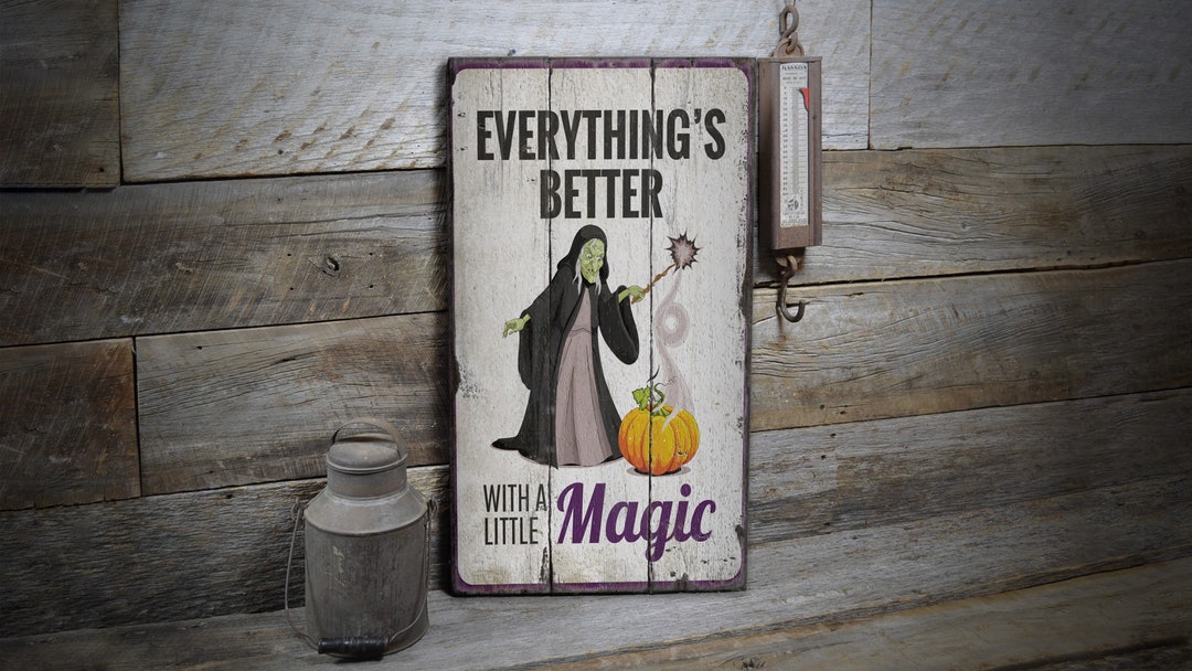 Witch Magic Decor Sign, Halloween Magic Signs, Wood Scary Witch Decor ...