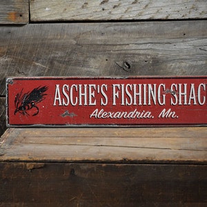 Custom Fishing Shack City State Sign, Fishing Shacks, Wooden Fishing ...