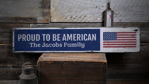 American Pride Sign Wood Flag Sign Custom America Sign | Etsy