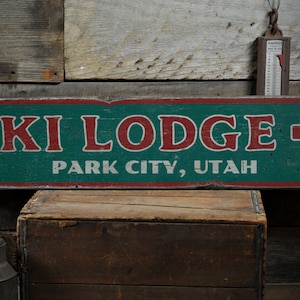 Ski Lodge Arrow Wood Sign, Personalized Ski Resort Location City State ...
