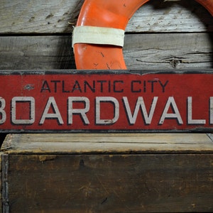 Custom Atlantic City Boardwalk Sign - Rustic Hand Made Vintage Wooden ...