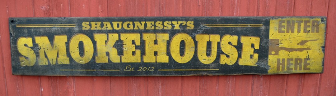 Personalized Smokehouse Sign - Rustic Wood, Established Date - Etsy