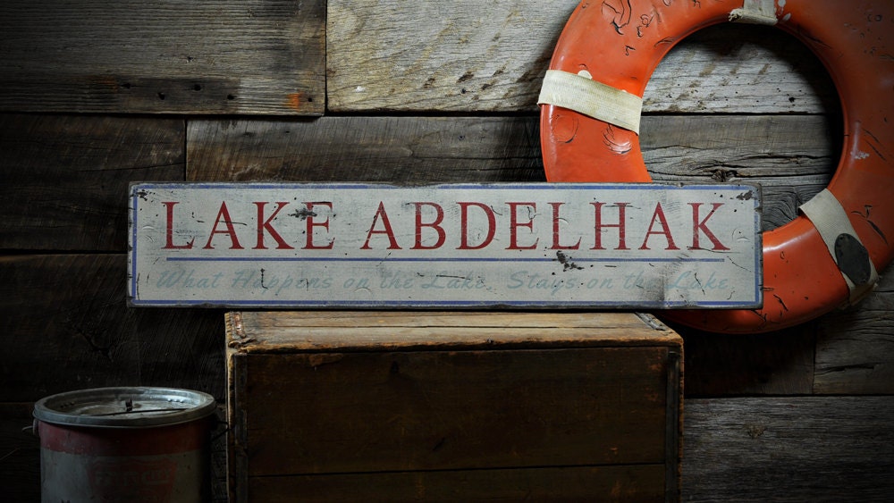 Custom What Happens on Lake Sign - Rustic Hand Made Vintage Wooden Sign ...