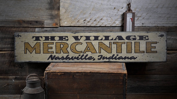 Village Mercantile Sign Mercantile Decor Custom Store Sign | Etsy