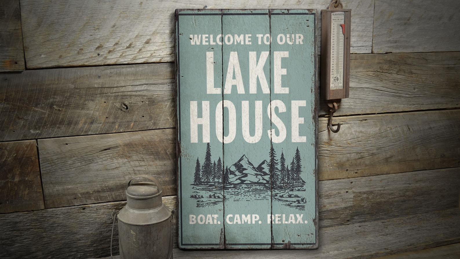 Lake House Sign, Private Lake House Sign, Lake Decoration, Antique Lake ...