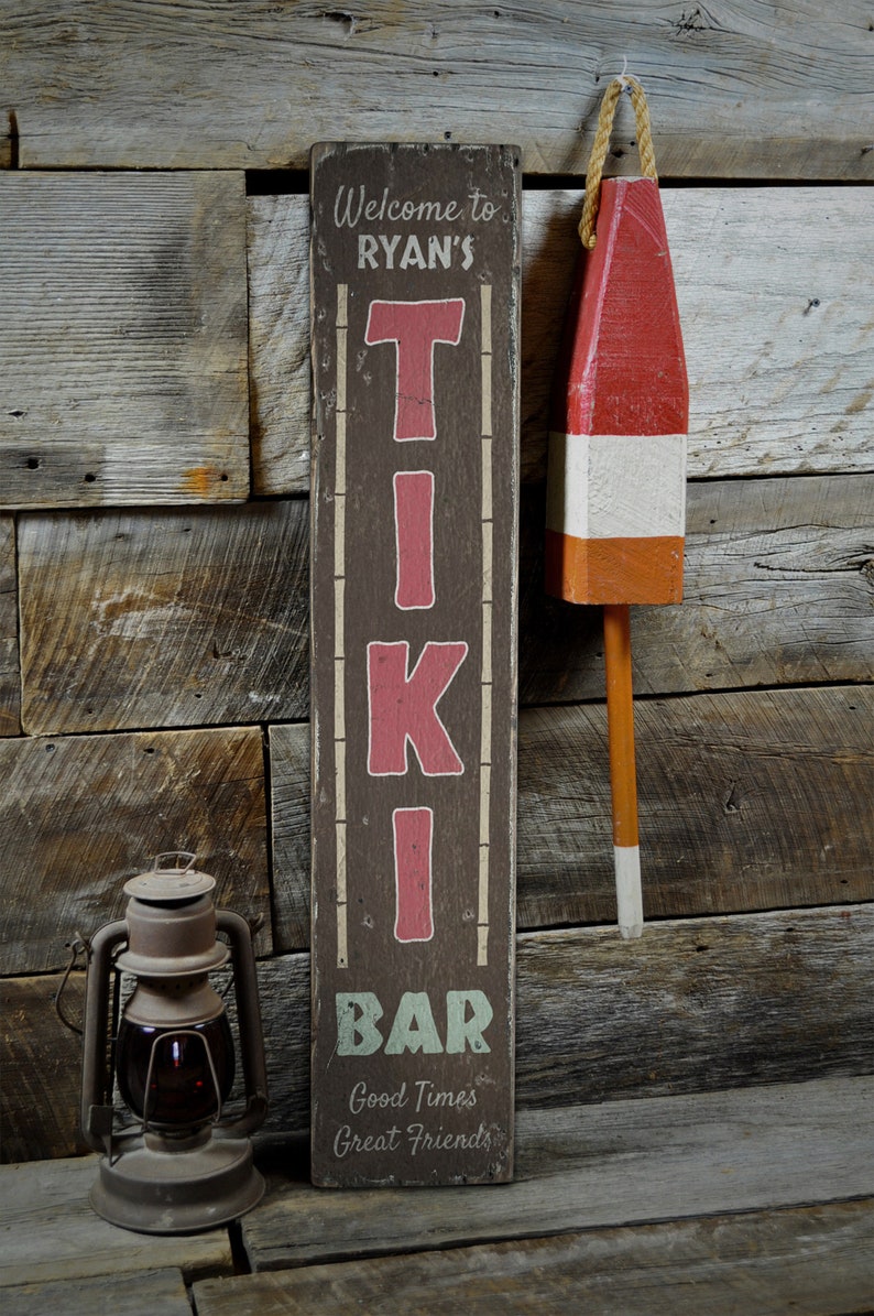 Tiki Sign Wooden Tiki Signs Tiki Wooden Gift Tiki Bar - Etsy