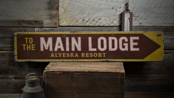 To the Main Lodge Arrow Wood Sign Personalized Ski Resort - Etsy