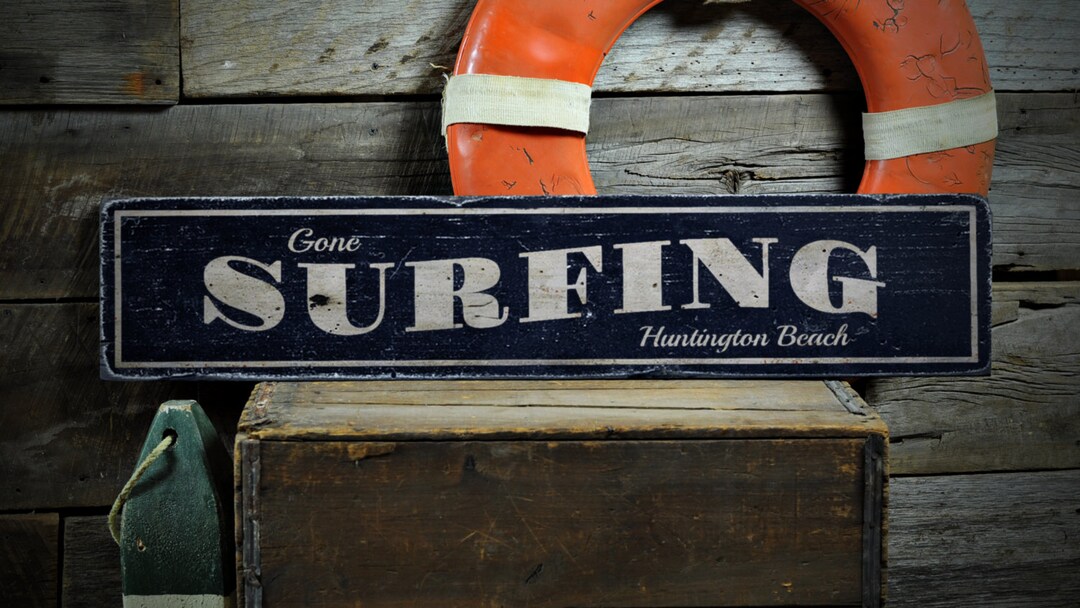 Gone Surfing Sign, Custom Beach Sign, Surfing Sign, Ocean Lover Sign ...