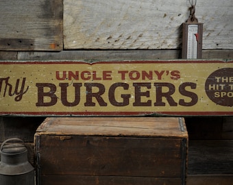 BURGER ZONE Sign Hamburger Signs Cart Stand Cheeseburger - Etsy