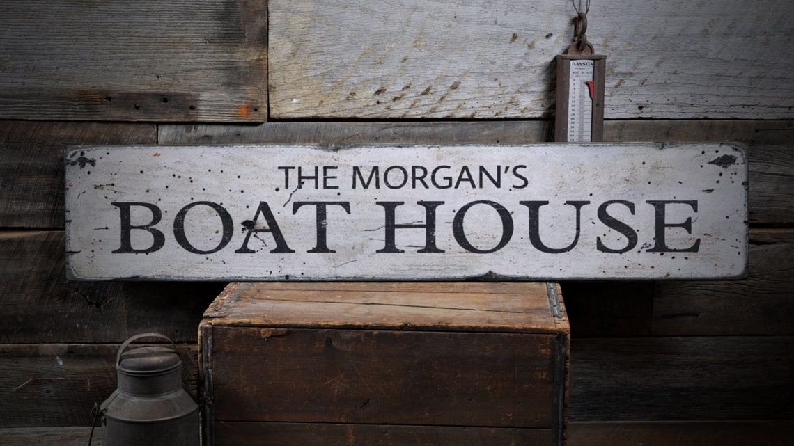 Boat House Sign Lake House Decor Boating Sign Lake House - Etsy