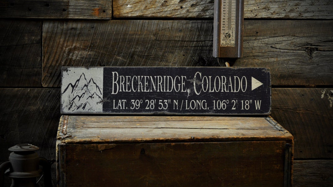 Custom Mountain City State Lat/long Sign, Mountain Decoration Signs ...