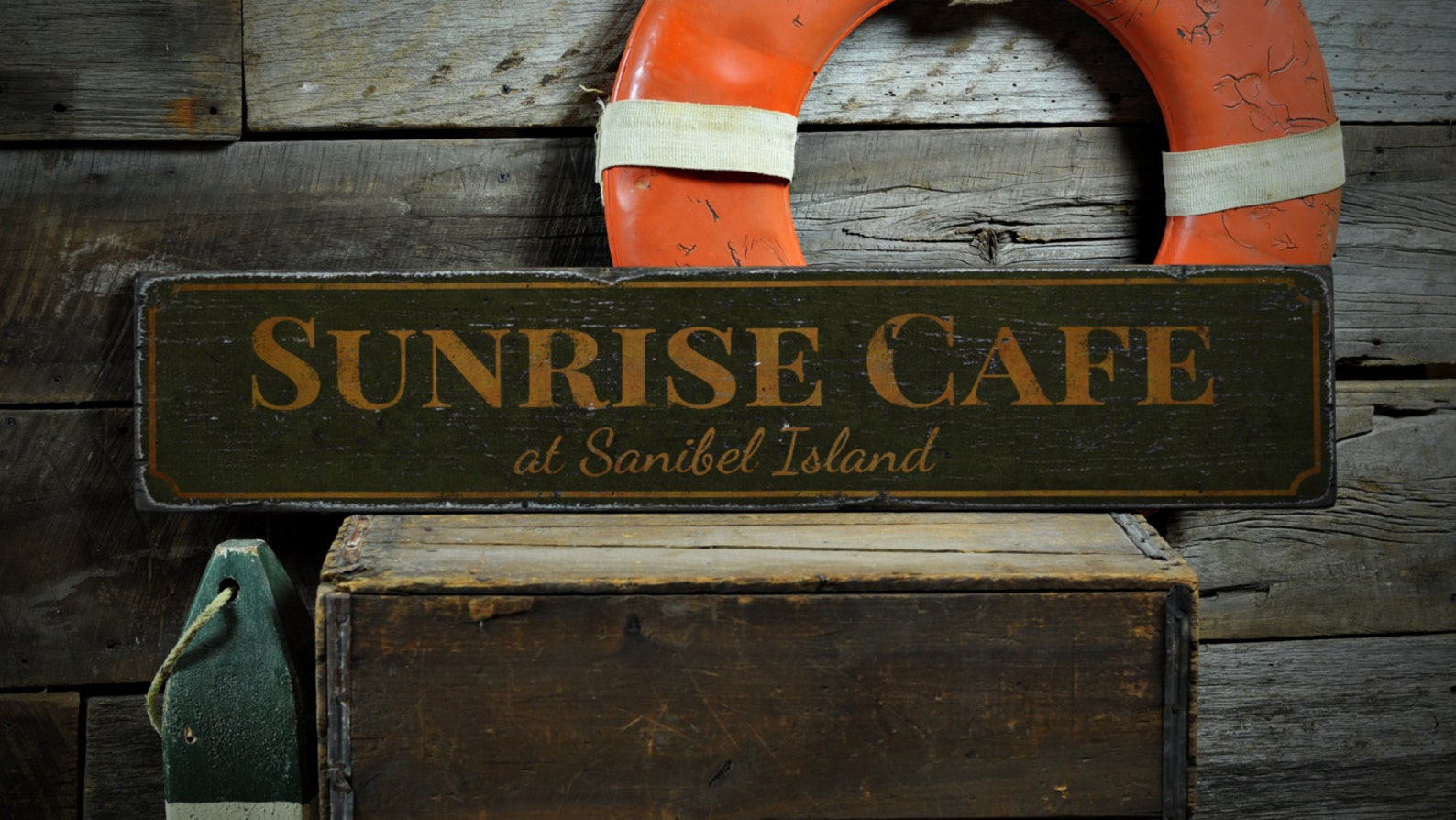Sunrise Cafe Wood Sign Personalized Beach Location Sign - Etsy