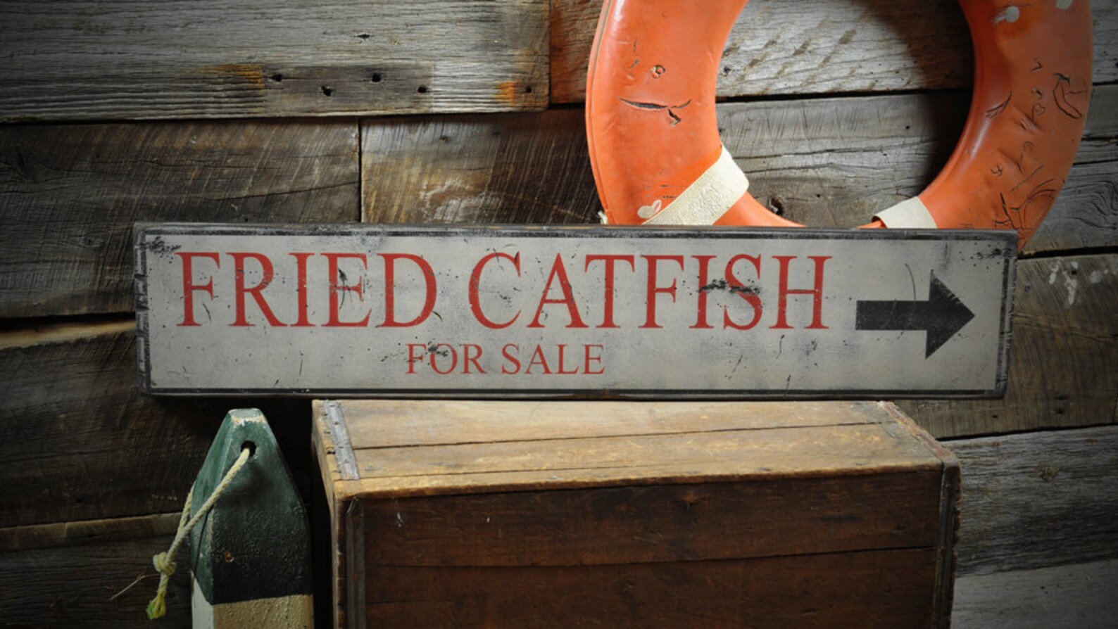 Fried Catfish for Sale Arrow Sign Catfish Eating Decorations | Etsy