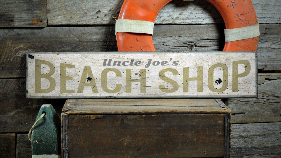 Beach Shop Sign, Custom Beach Sign, Distressed Ocean Decor, Beach Decor ...