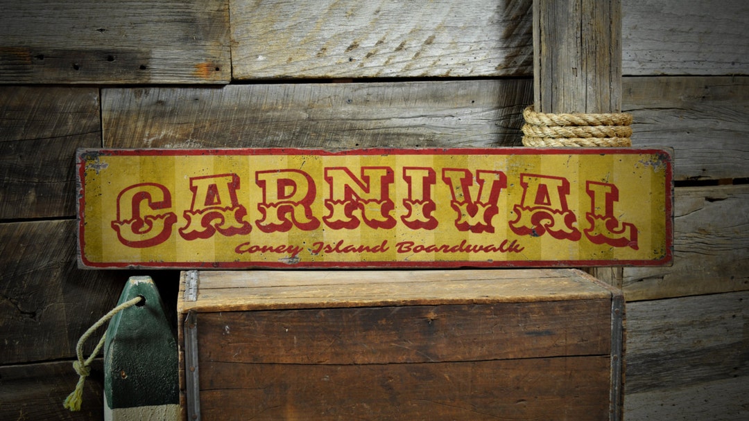 Carnival Wood Sign, Custom Beach Boardwalk Location Name Sign ...