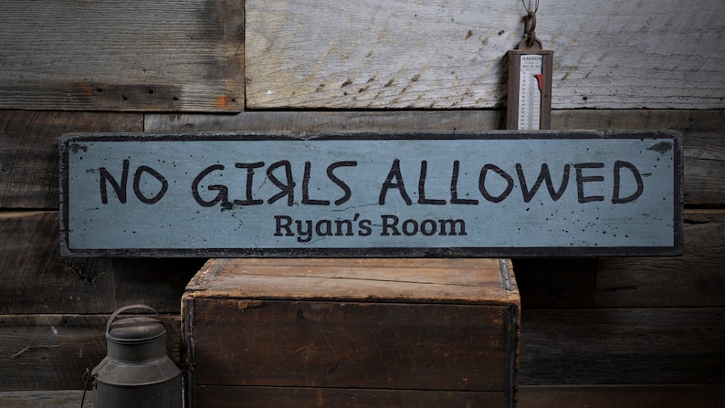 No Girls Allowed Wood Sign Boys Room Sign Little Boy Gift - Etsy
