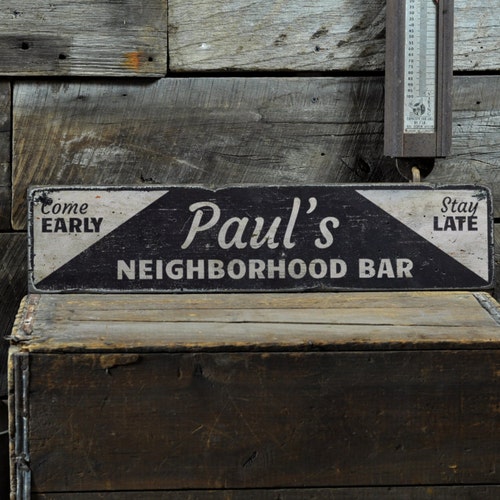 Personalized City Wood Sign Rustic Hand Made Vintage Wooden - Etsy